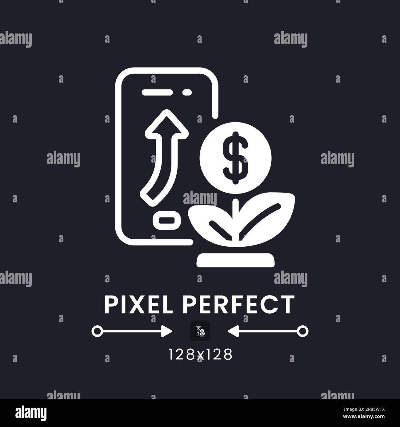 Trading and investment app white solid desktop icon Stock Vector Image ...