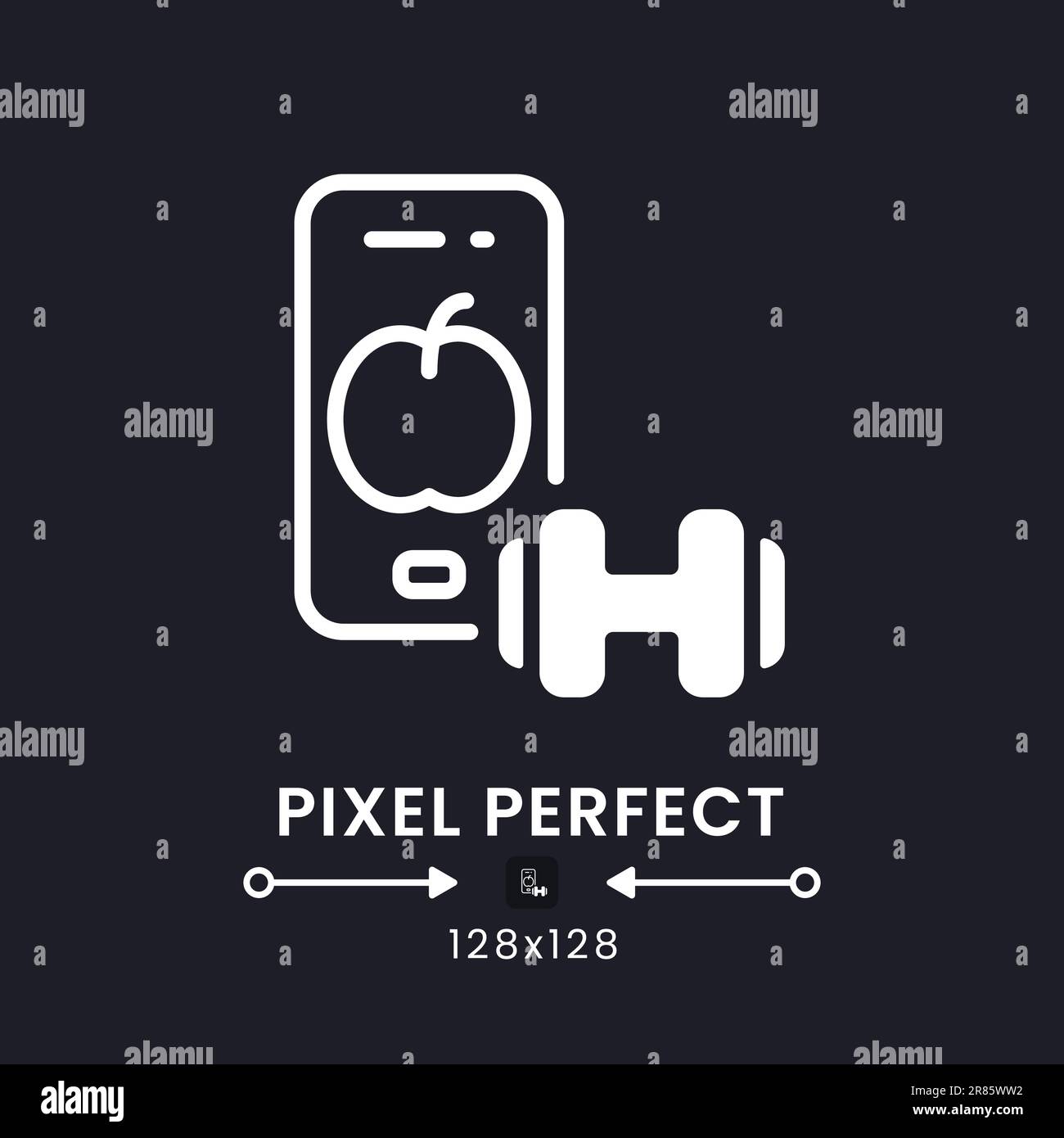 Fitness app white solid desktop icon Stock Vector Image & Art - Alamy