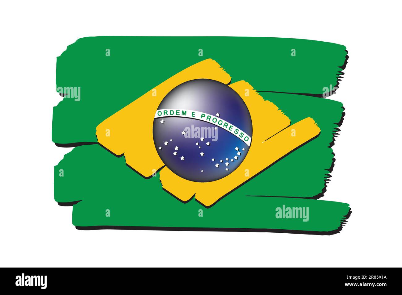 Brazil Flag with colored hand drawn lines in Vector Format Stock Vector ...
