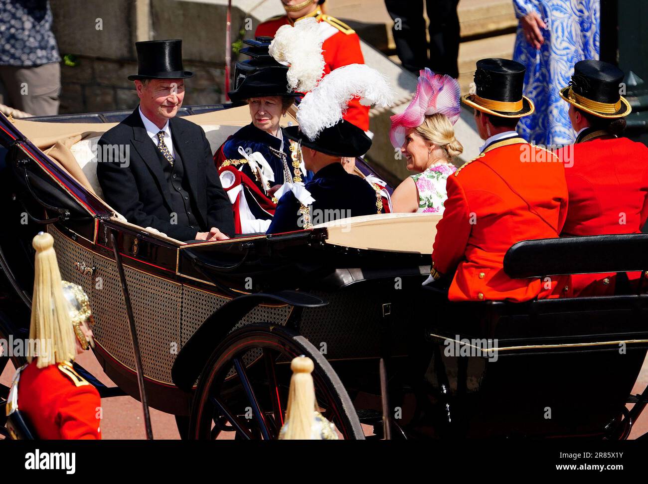 Sir Timothy Lawrence and the Princess Royal depart after attending the ...
