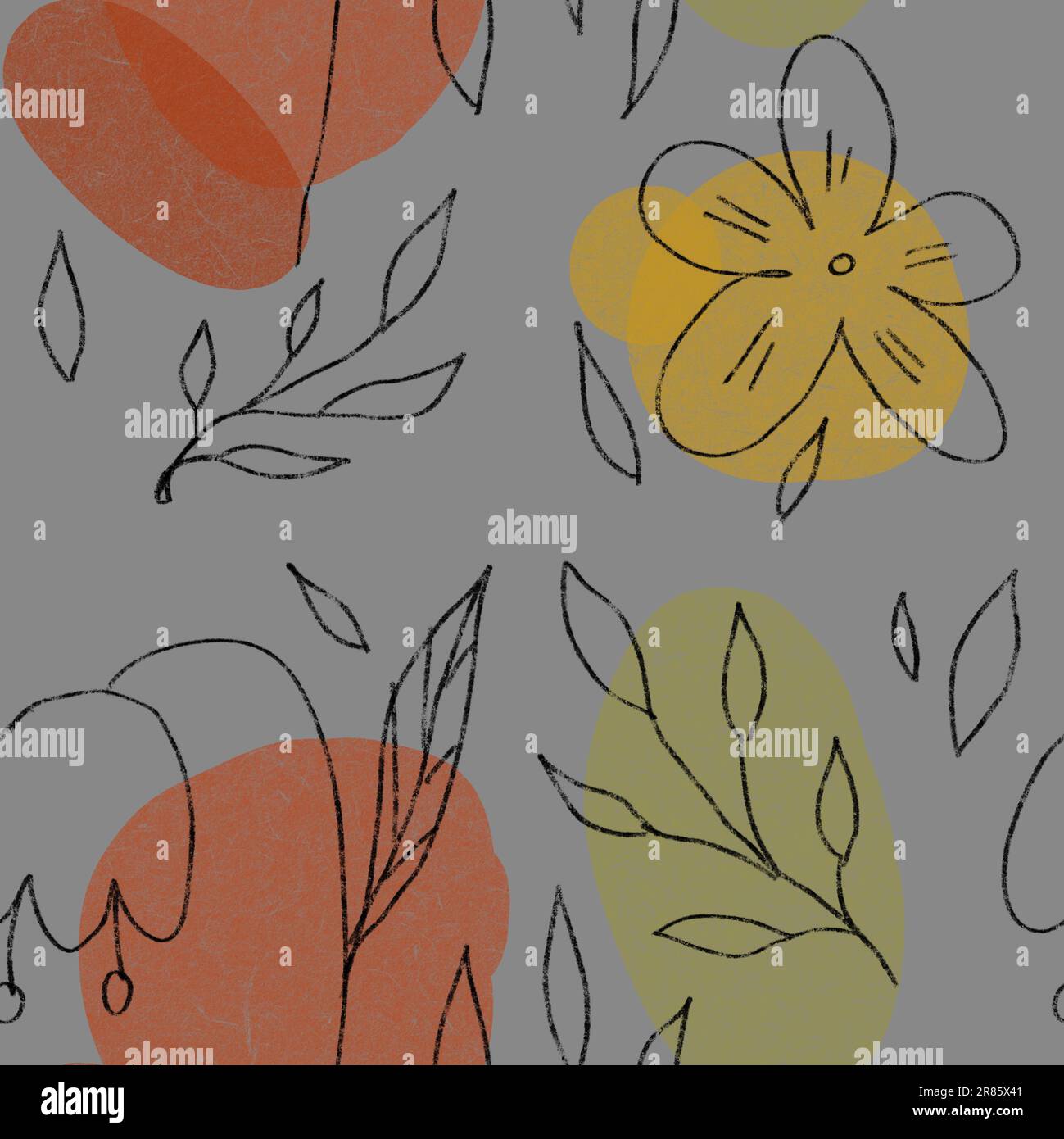 Flower leaf geometry shape abstract grey pattern Stock Photo - Alamy