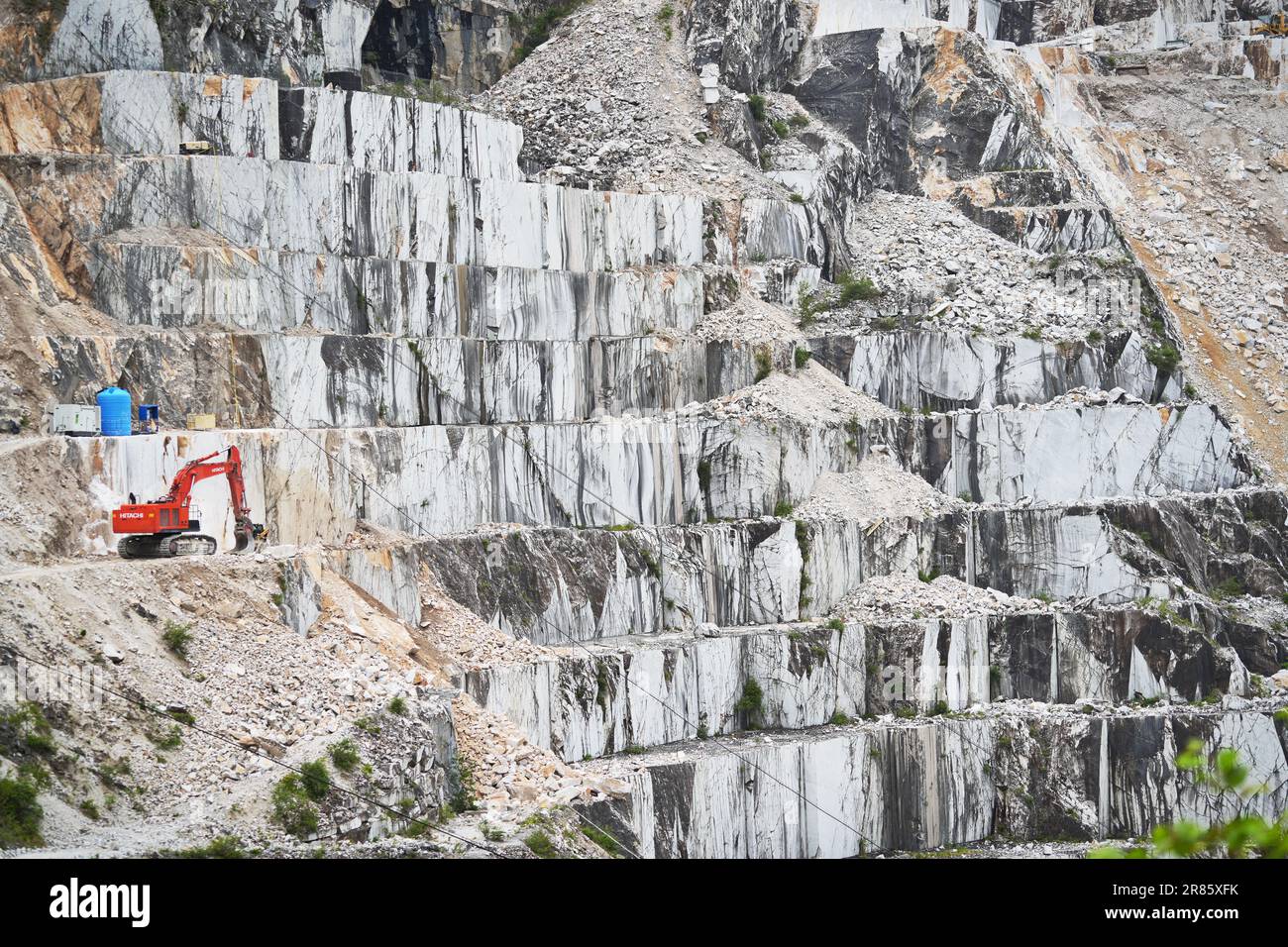 CARRARA, ITALY - June 10, 2023: View of industrial marble quarry site ...