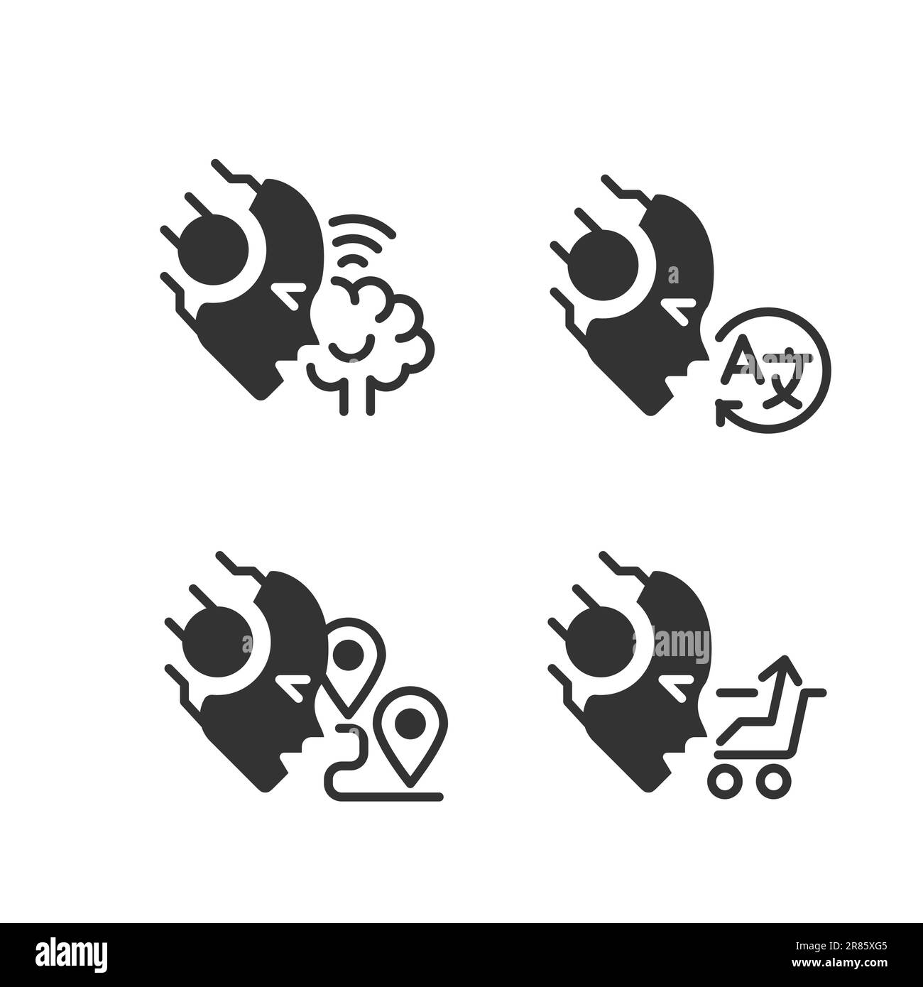 Machine learning vector image Black and White Stock Photos & Images - Alamy