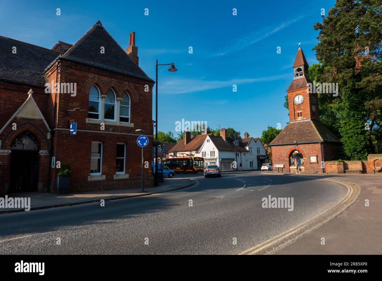 High street, Clock Tower, Wendover, Buckinghamshire, England, UK Stock ...