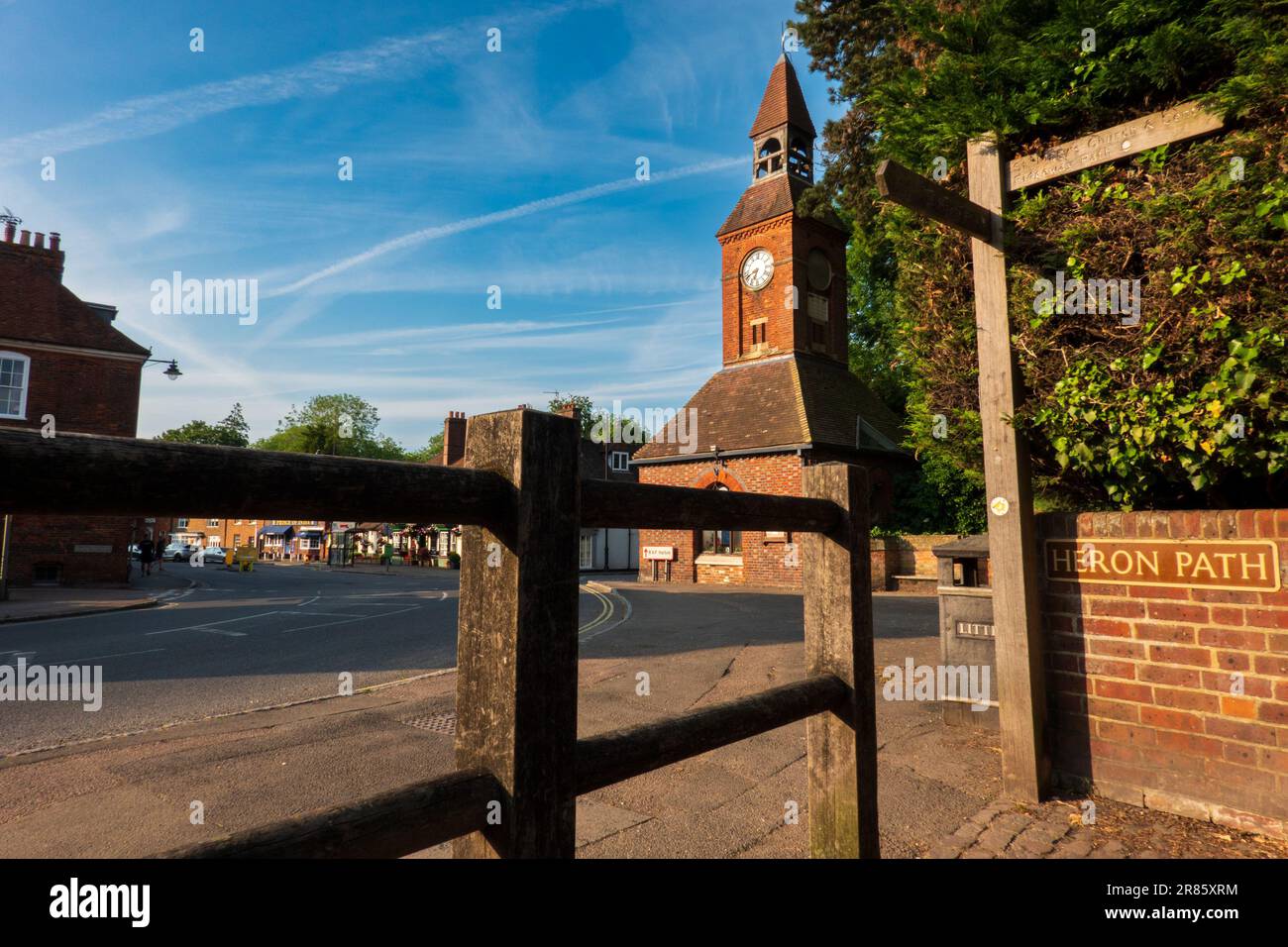 High street, Clock Tower, Wendover, Buckinghamshire, England, UK Stock ...