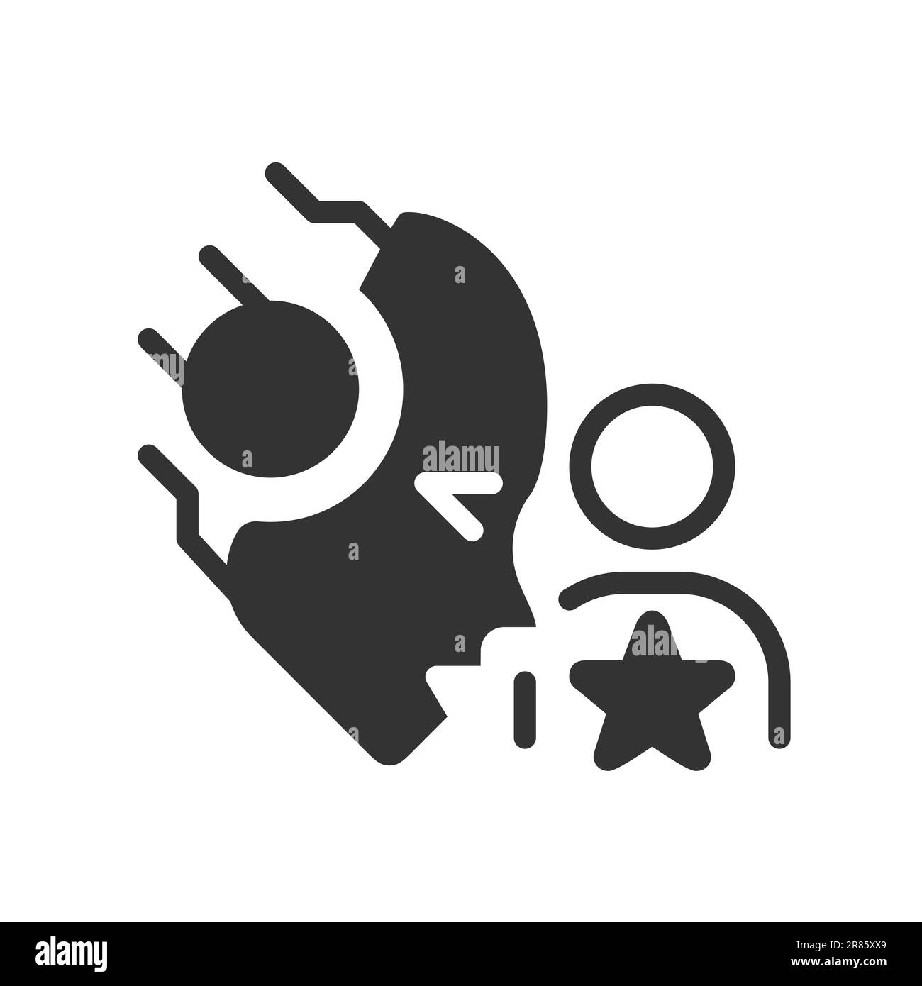 AI personalizes black linear glyph icon Stock Vector Image & Art - Alamy