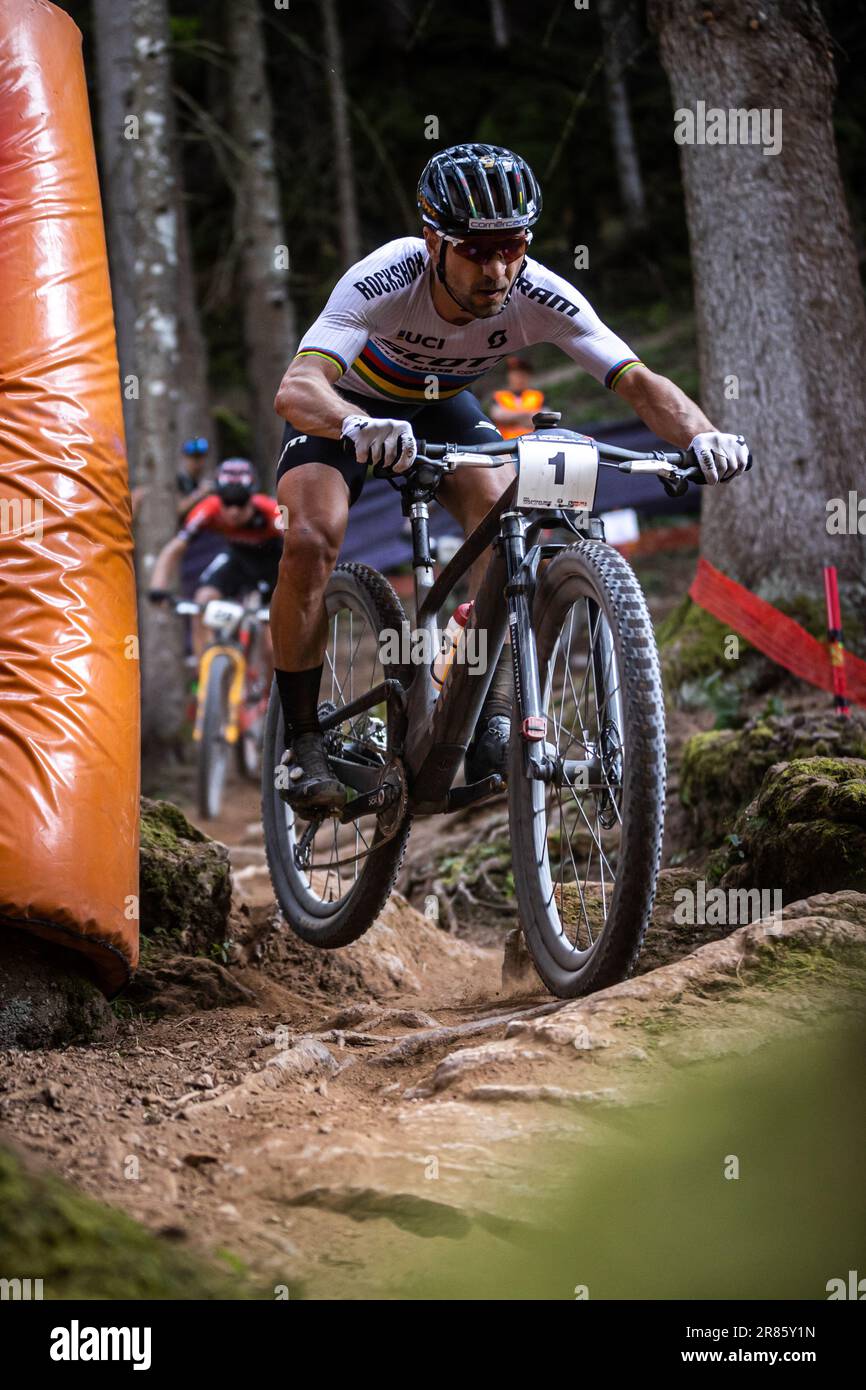 Biker Nino Schurter competes in the UCI Mountain Bike World Cup race in ...