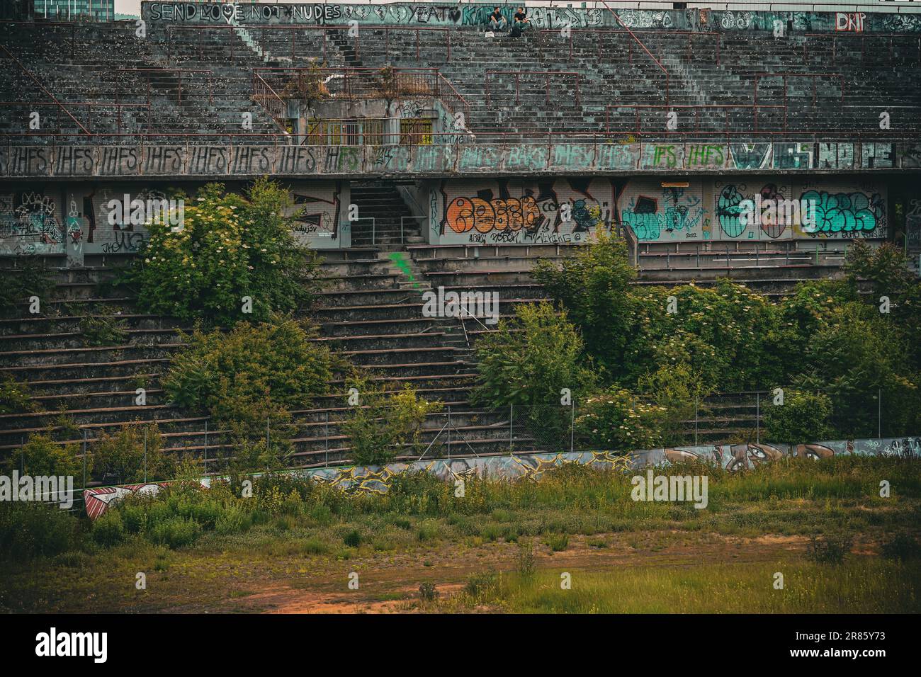 Abandoned football and athletics stadium, Old building, abandoned ...