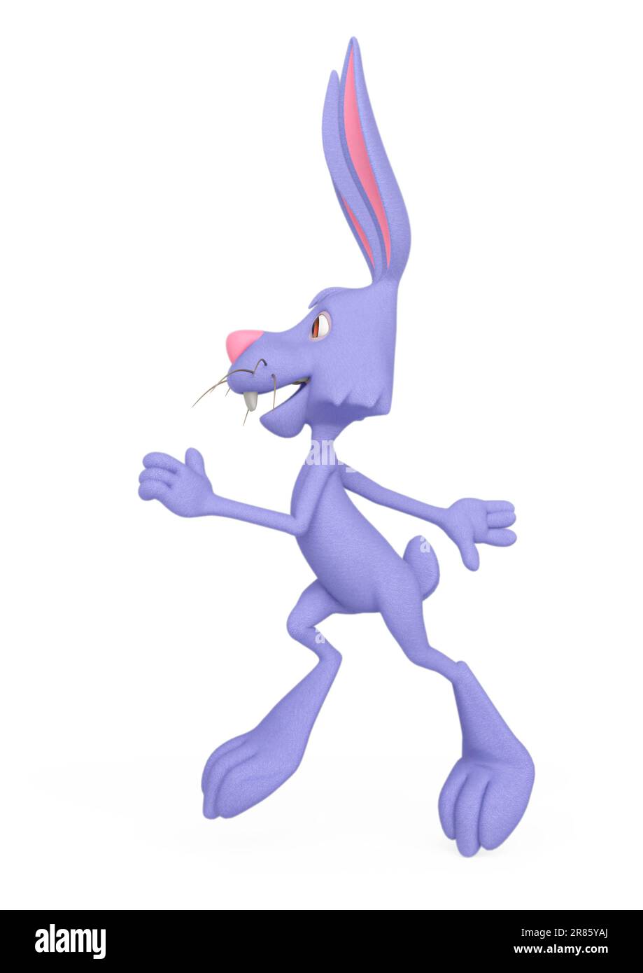 rabbit cartoon is doing a happy walk, 3d illustration Stock Photo - Alamy