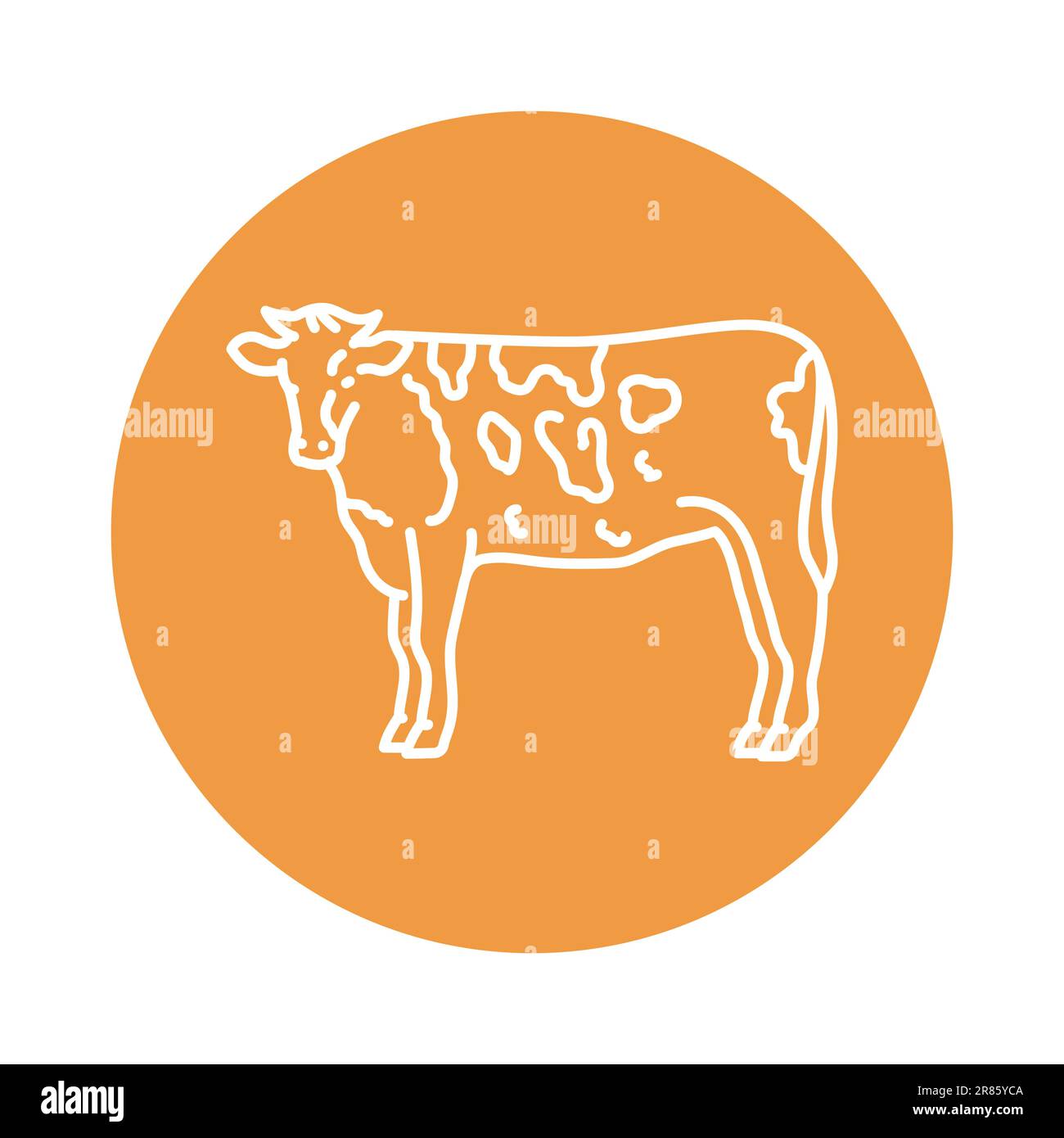 Cow black line icon. Farm animals. Pictogram for web page, mobile app ...