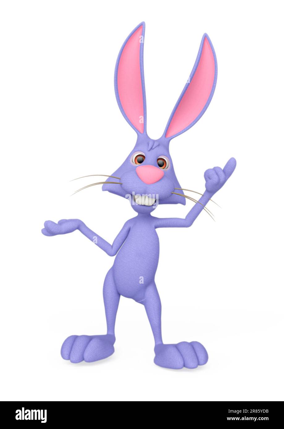 rabbit cartoon is standing up and talking, 3d illustration Stock Photo ...