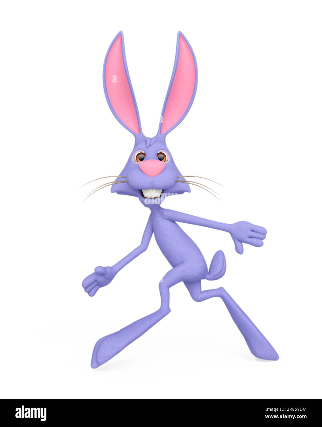 rabbit cartoon is walking very slow, 3d illustration Stock Photo - Alamy