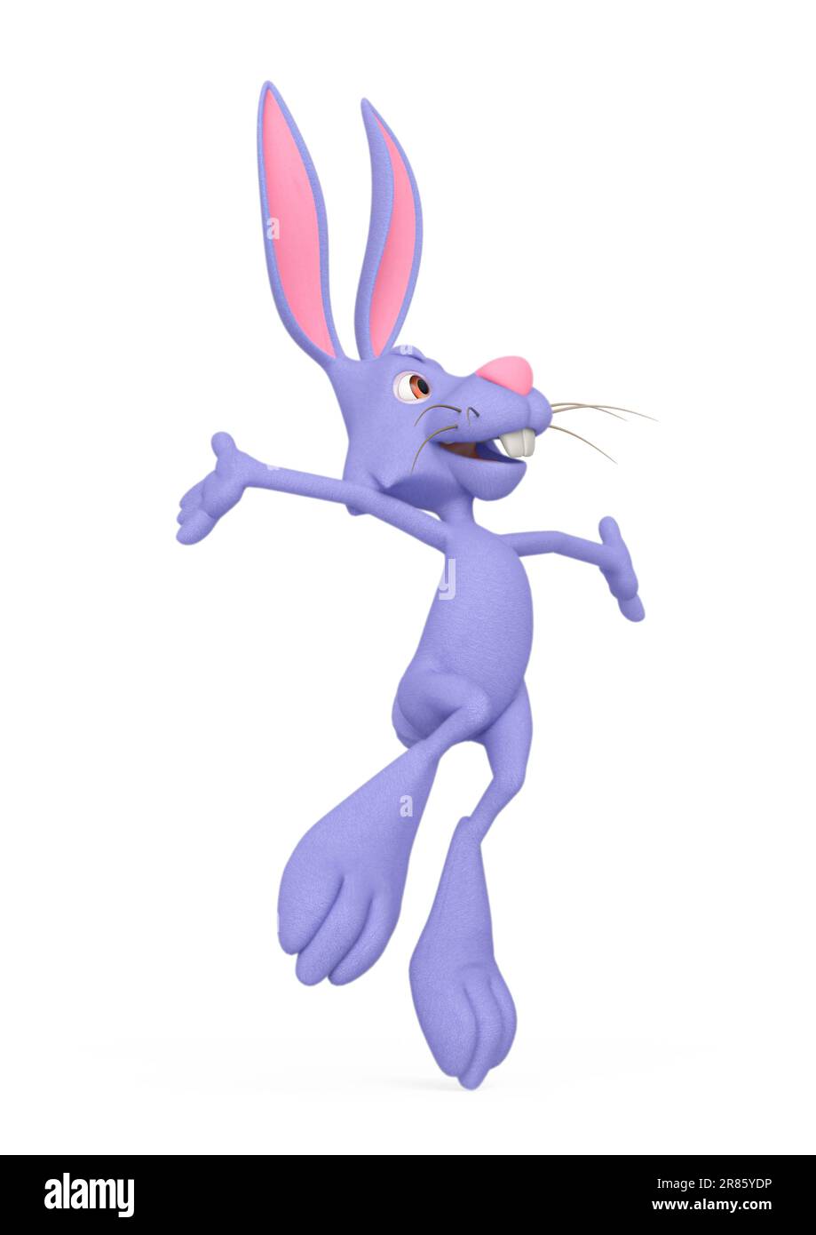 rabbit cartoon is so happy, 3d illustration Stock Photo - Alamy
