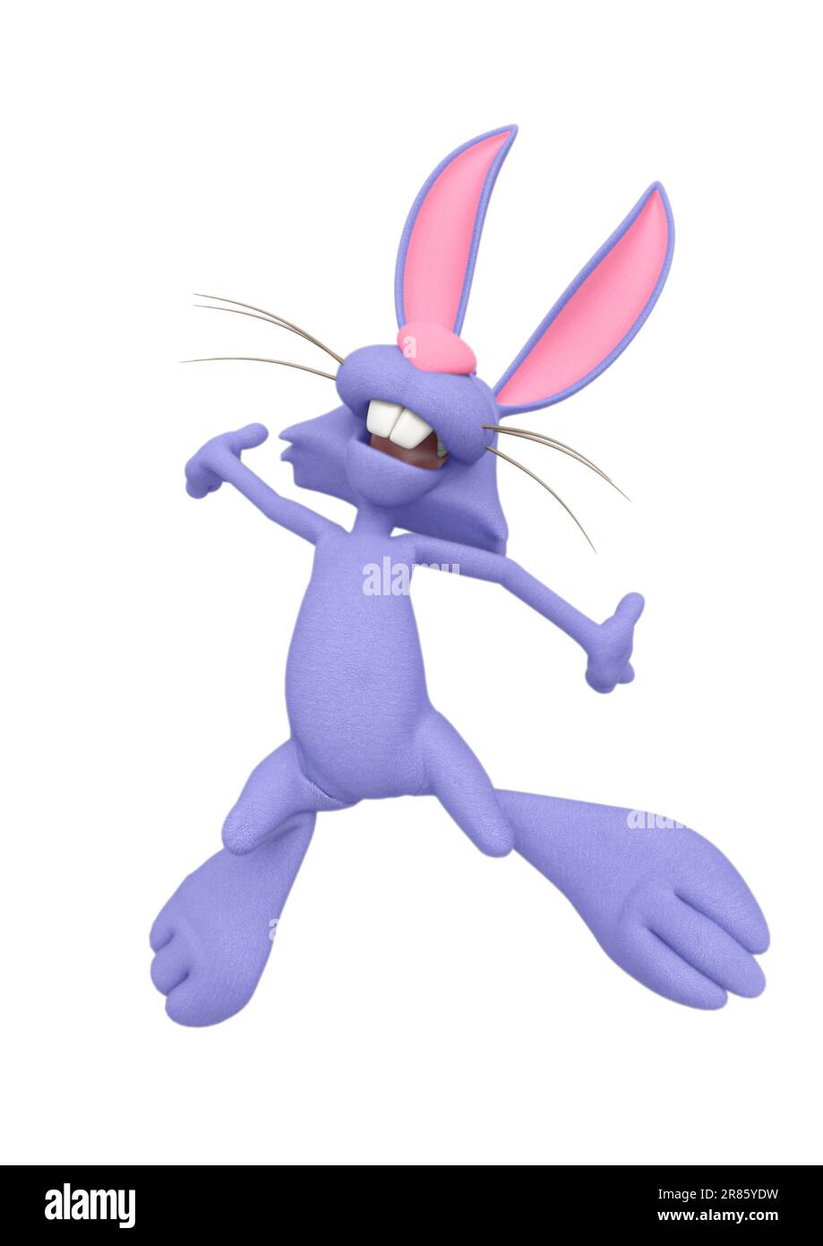 rabbit cartoon is jumping and happy, 3d illustration Stock Photo - Alamy