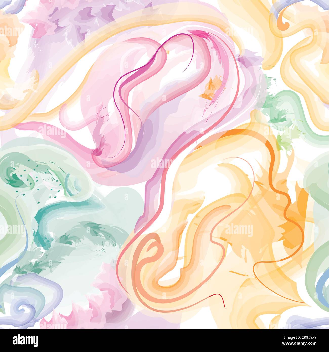 Abstract wavy lines. Beautiful seamless watercolored texture. Endless ...