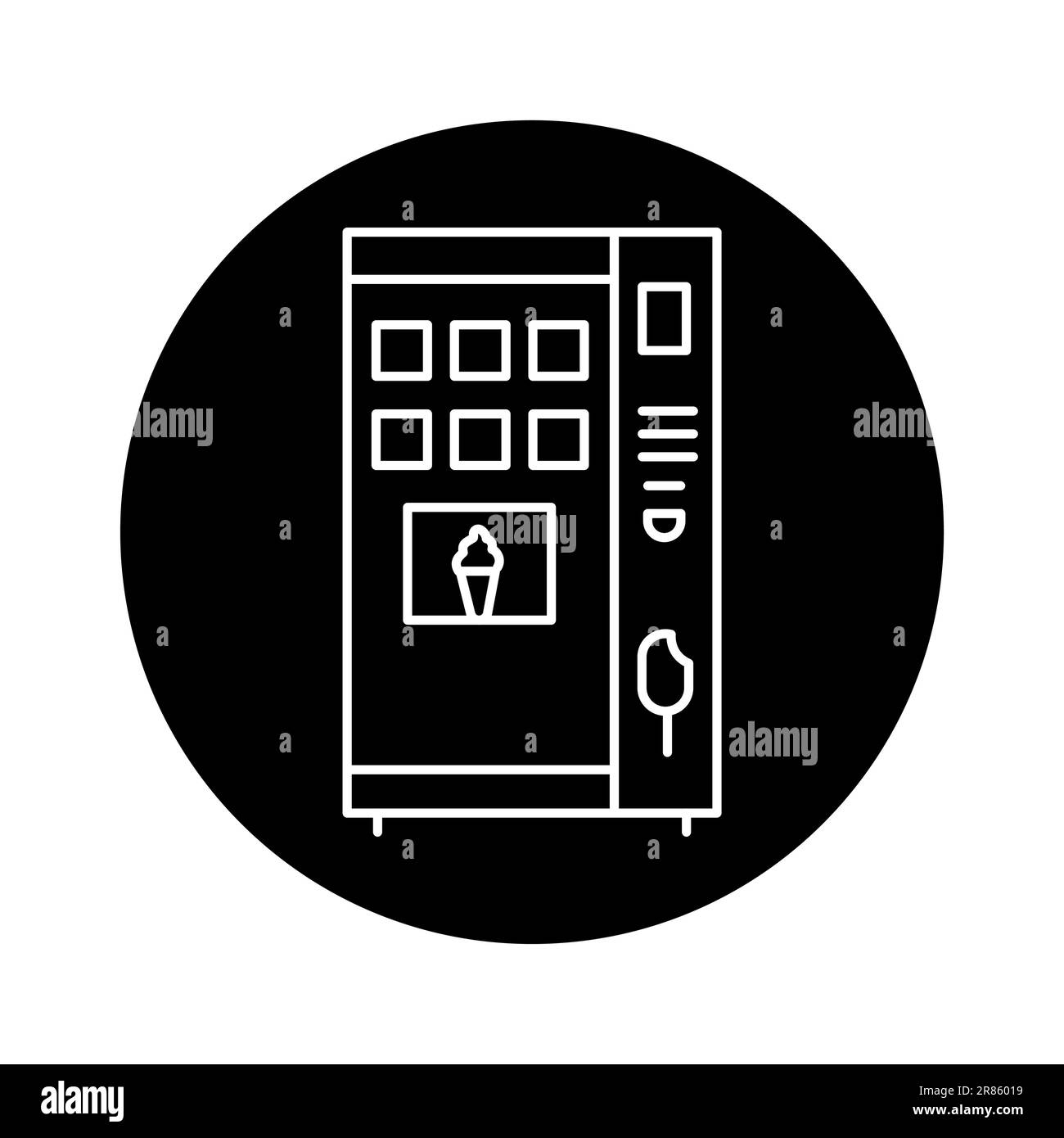 Self-service ice cream machine black line icon. Pictogram for web page ...