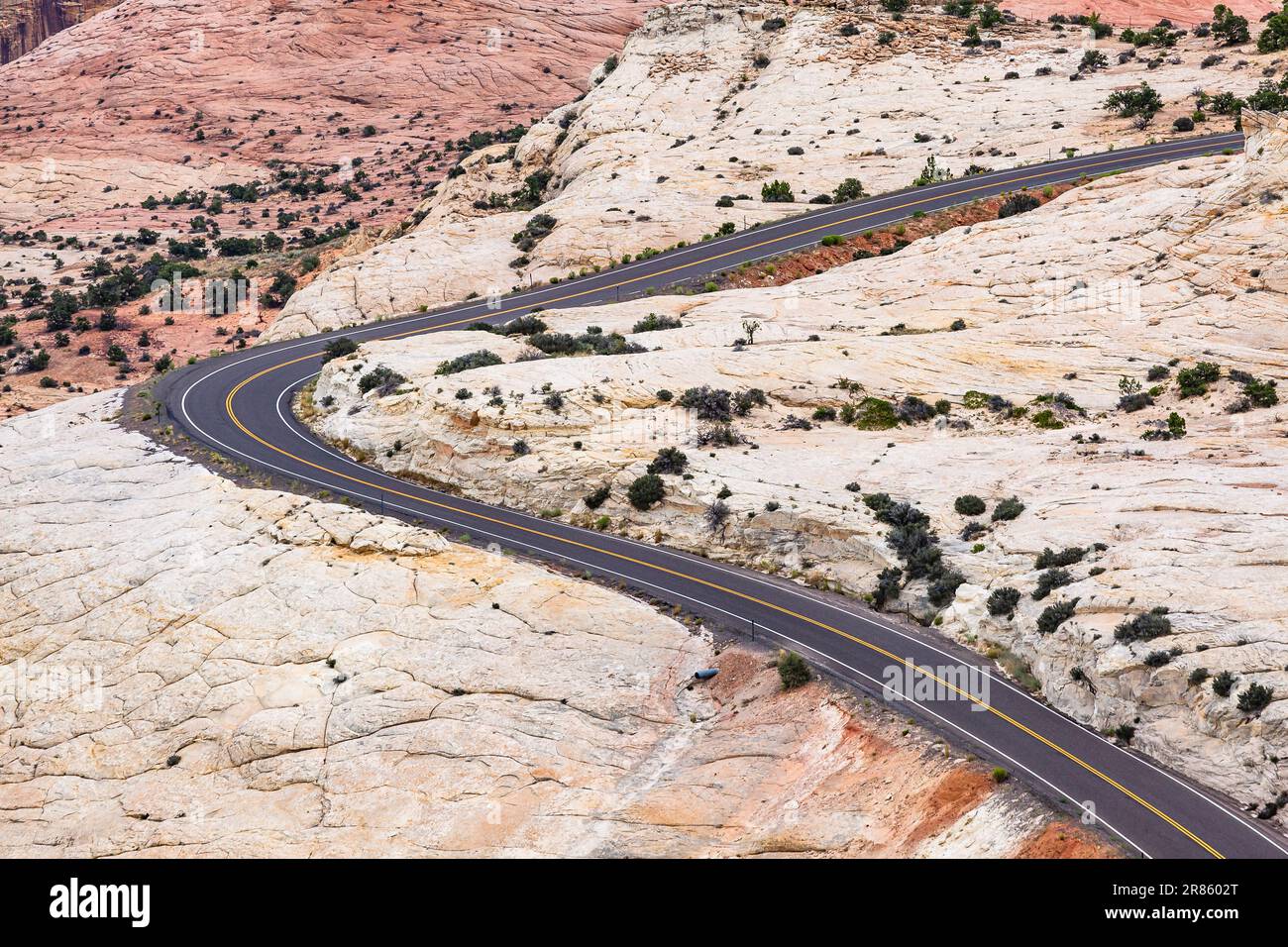 Curved road in Capital Reef National Park Utah Located in south-central ...