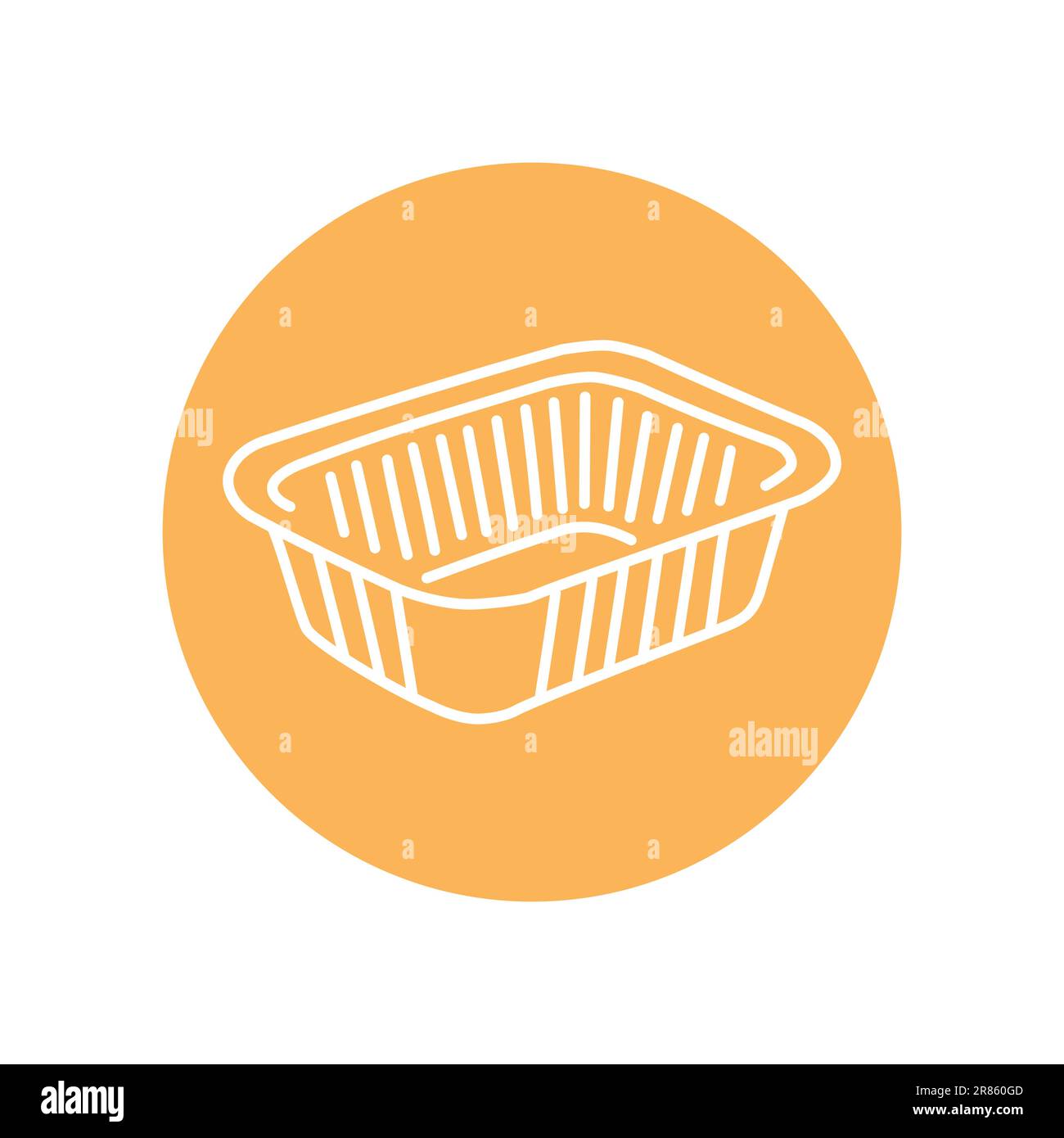 Aluminum container black line icon. Takeout fastfood container. Take ...