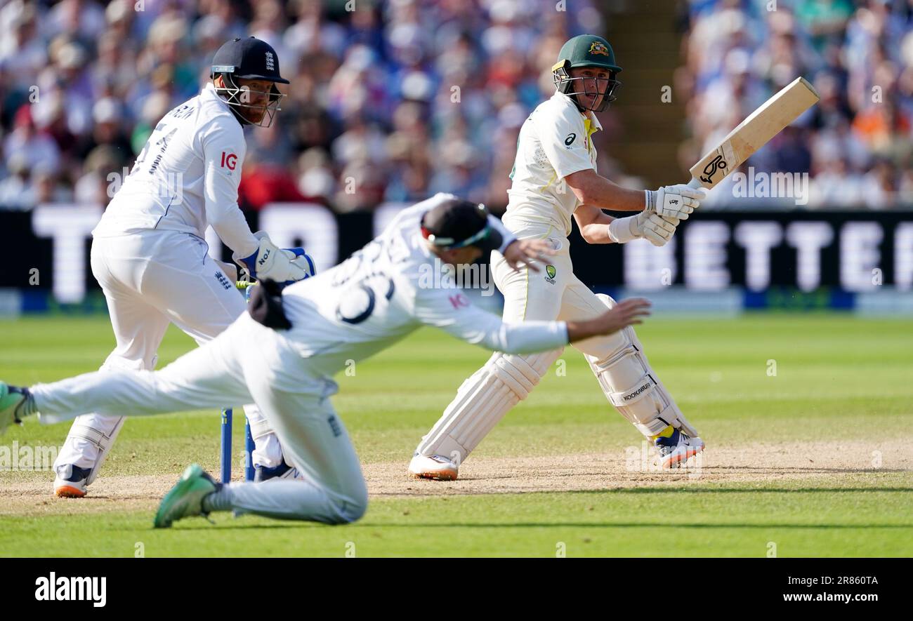 Australia’s Marnus Labuschagne bats during day four of the first Ashes ...
