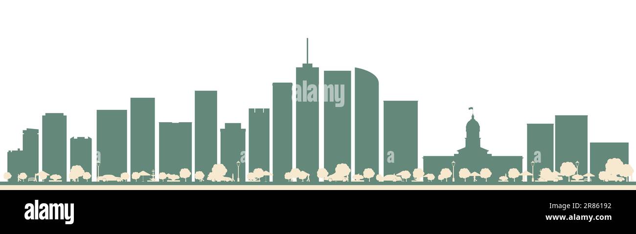 Abstract Denver USA City Skyline with Color Buildings. Vector ...
