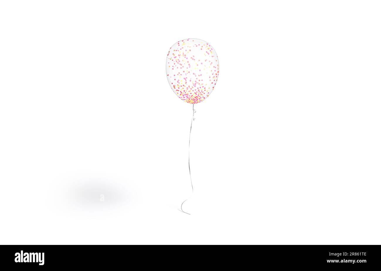 Blank white transparent round balloon with confetti mockup, front view ...