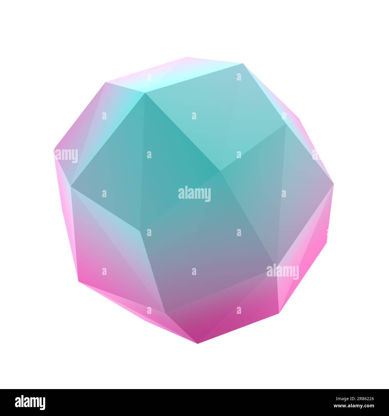 3d element polygon ball metal geometric shape. Realistic glossy ...