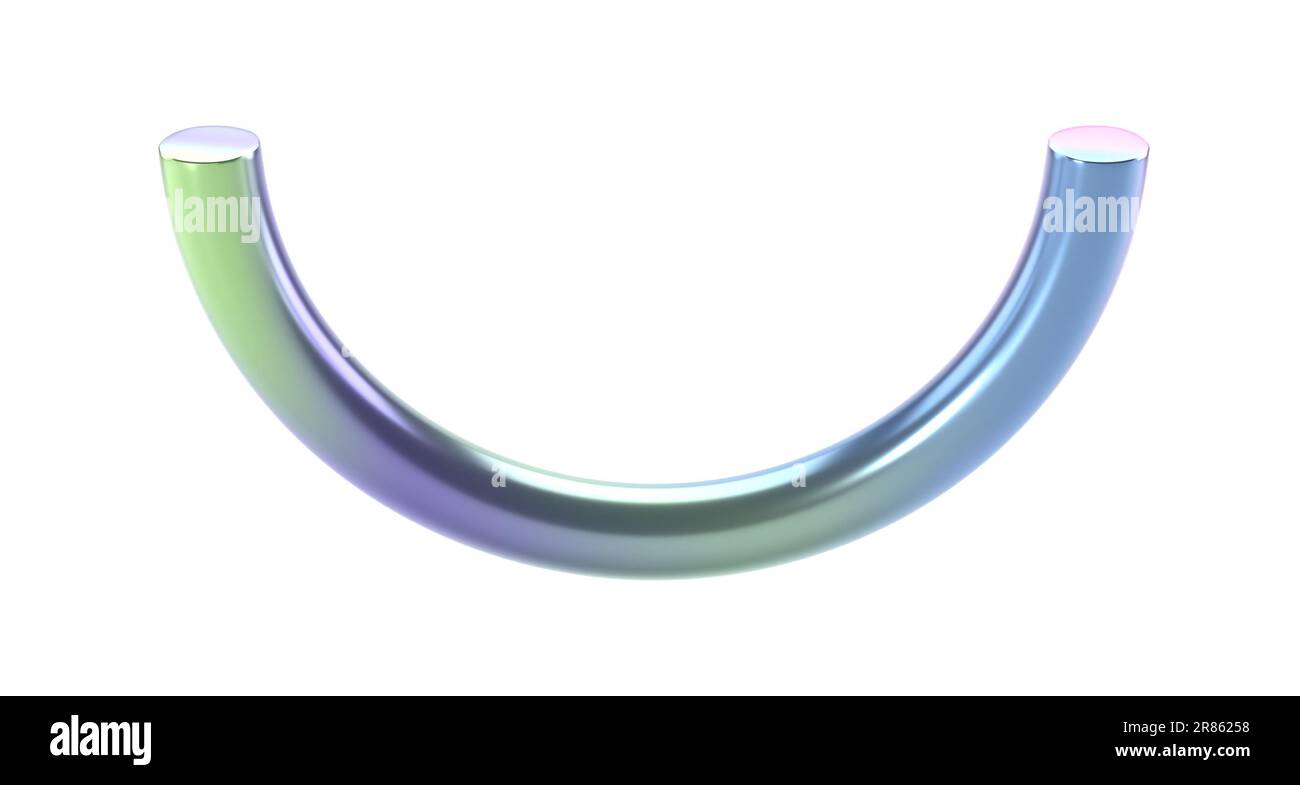 3d render shape metallic holographic abstract semiring. Glossy ...