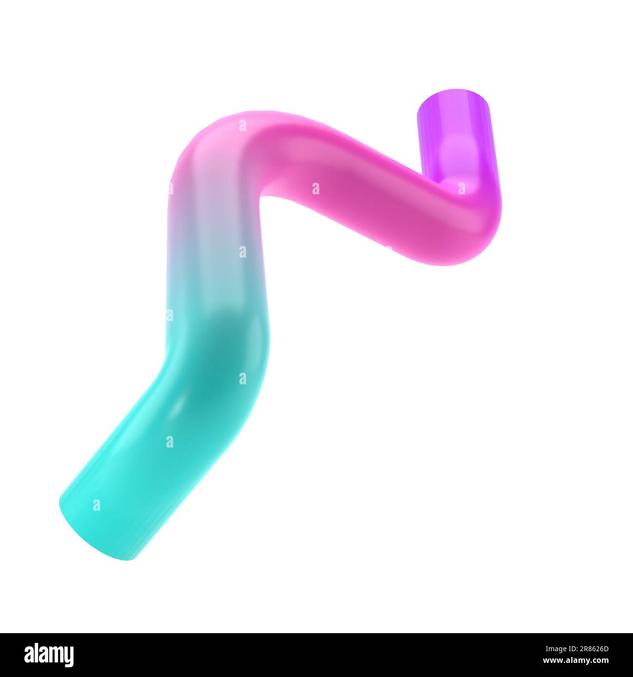 3d render shape abstract pipe metal geometric. Realistic glossy ...