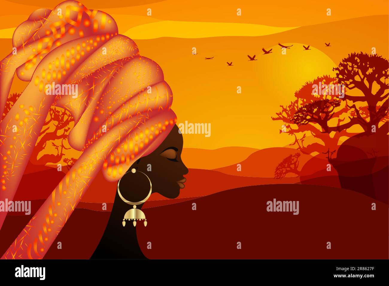 Head by head in landscape Stock Vector Images - Alamy