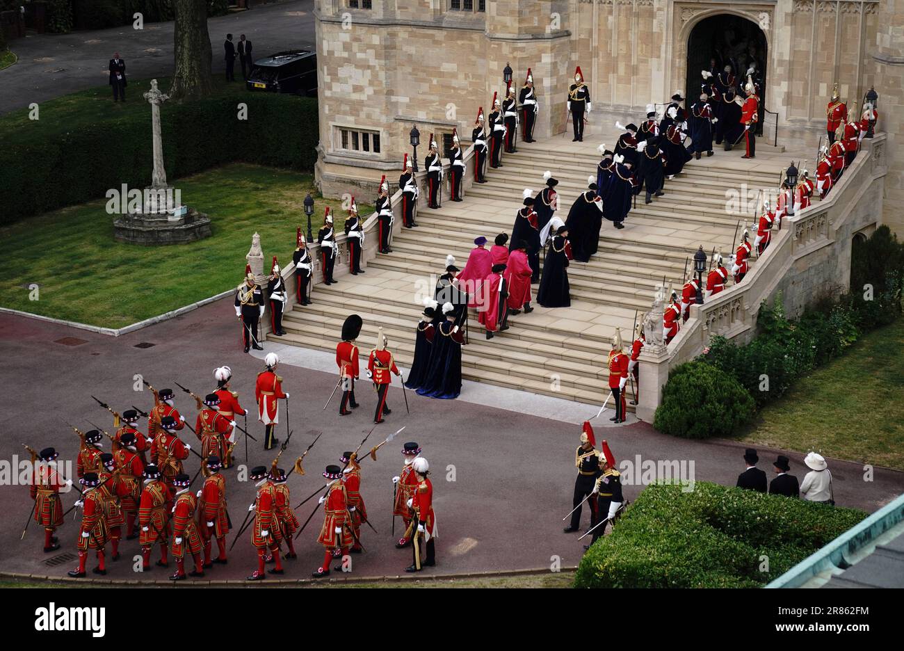The procession makes its way to St George's Chapel for the Order Of The ...
