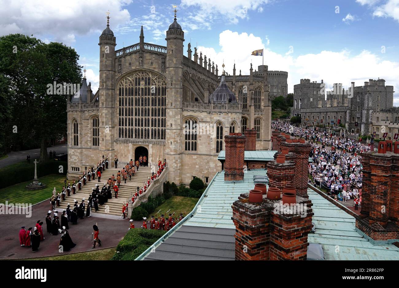 The procession makes its way to St George's Chapel for the Order Of The ...