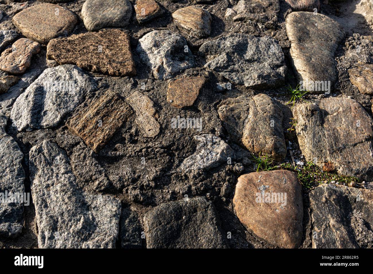 Texture of stones on the ground. Ancient architecture. Salvador, Brazil ...