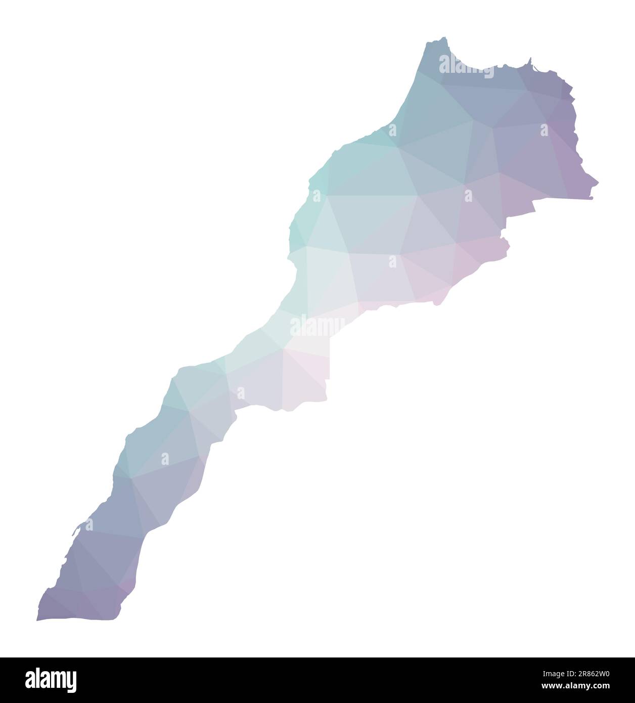 Polygonal map of Morocco. Geometric illustration of the country in ...