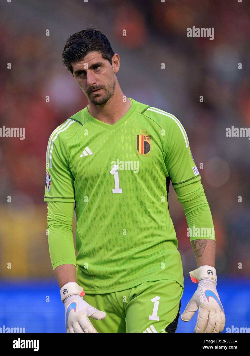 BRUSSELS - Belgium goalkeeper Thibaut Courtois during the UEFA EURO ...