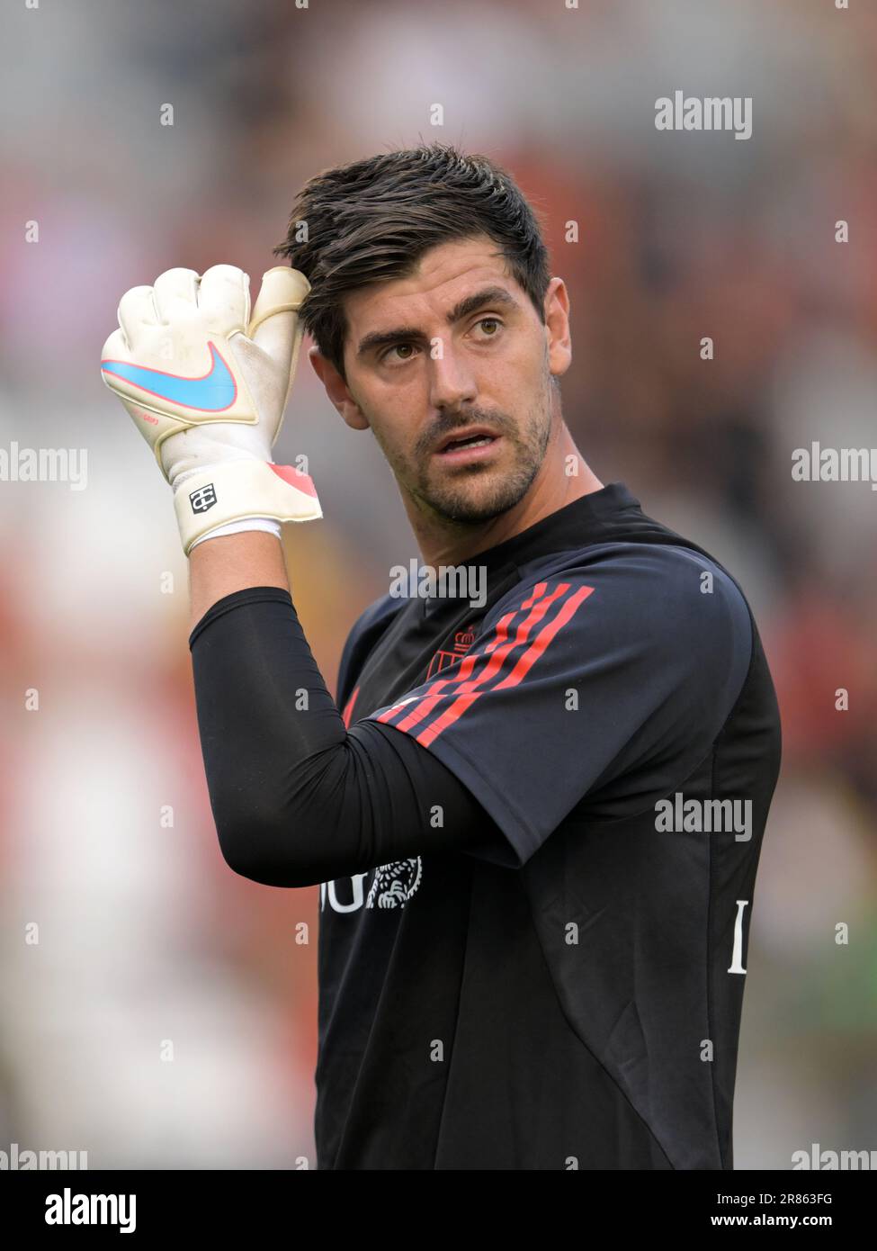 BRUSSELS - Belgium goalkeeper Thibaut Courtois during the UEFA EURO ...