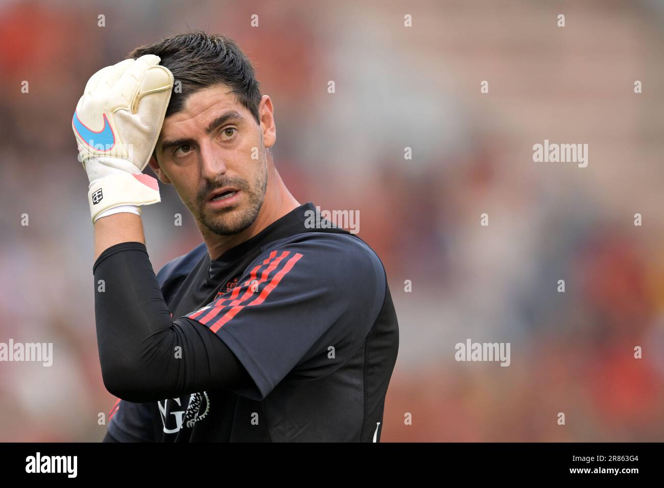 BRUSSELS - Belgium goalkeeper Thibaut Courtois during the UEFA EURO ...