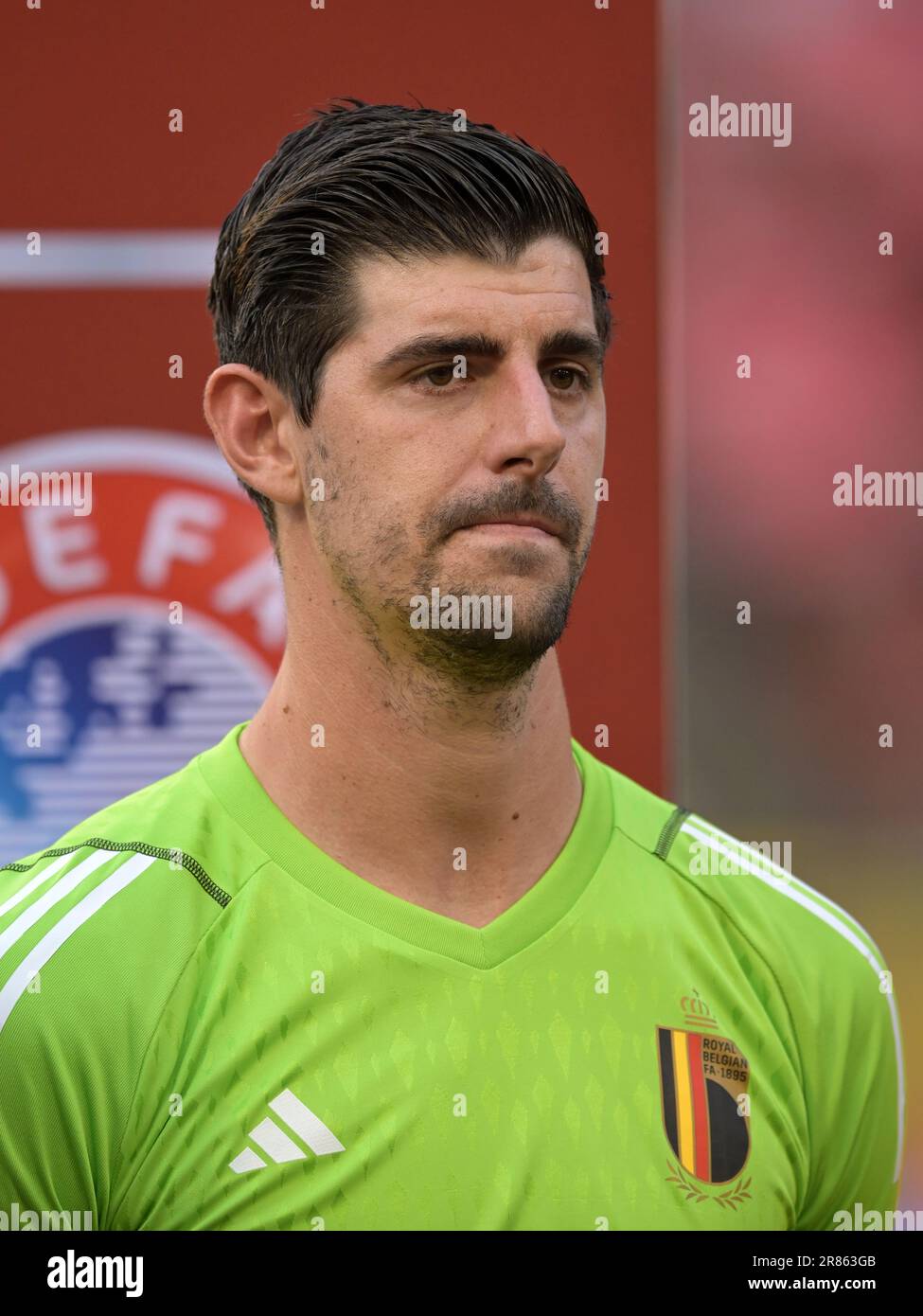 BRUSSELS - Belgium goalkeeper Thibaut Courtois during the UEFA EURO ...