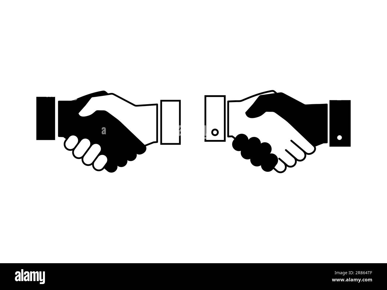 Handshake icon set. business handshake. contact agreement Stock Vector ...