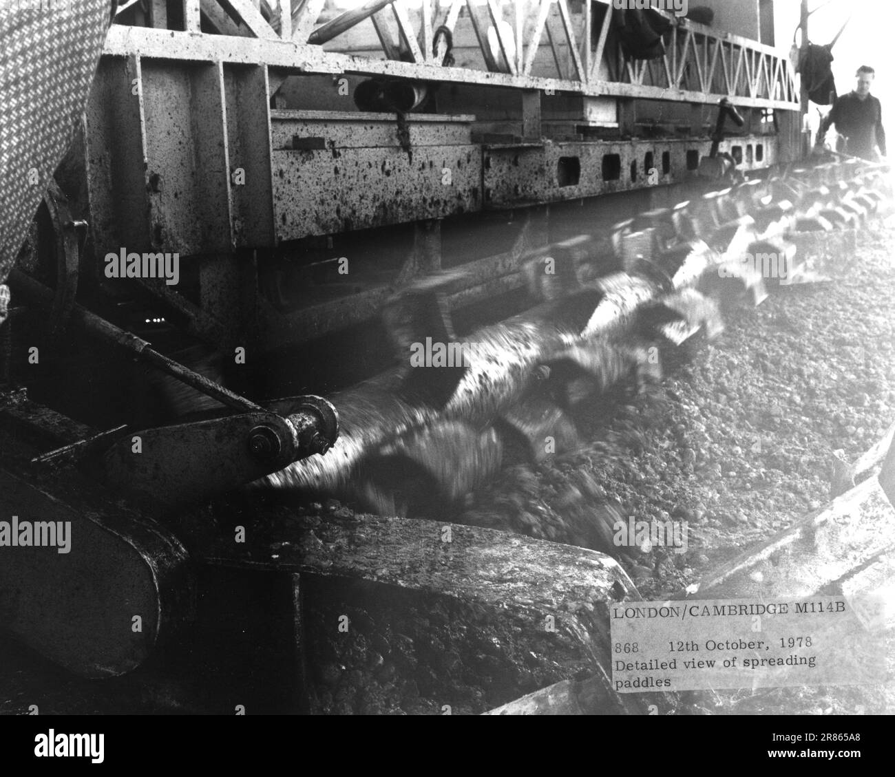 Construction of the M11 MotorwayRoad worker Stock Photo - Alamy