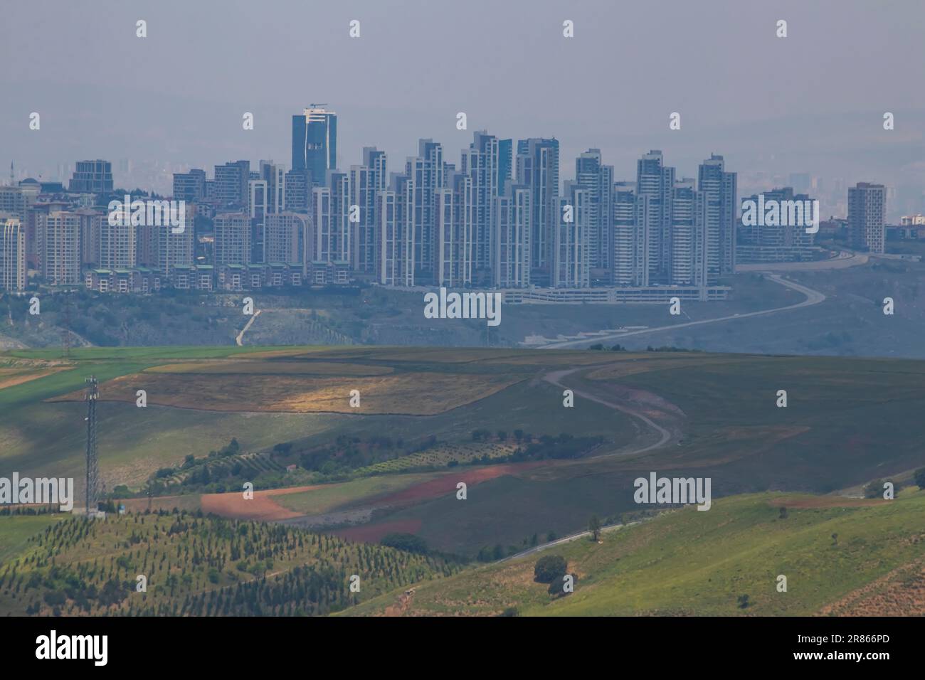 The new urbanization areas established just across the agricultural ...