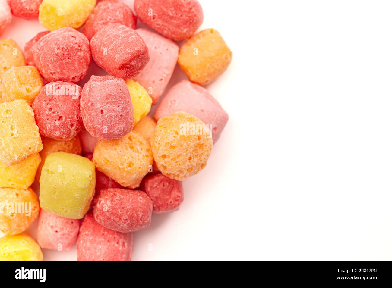 Freeze Dried Rainbow Flavored and Pastel Colored Chewy Candy Squares ...