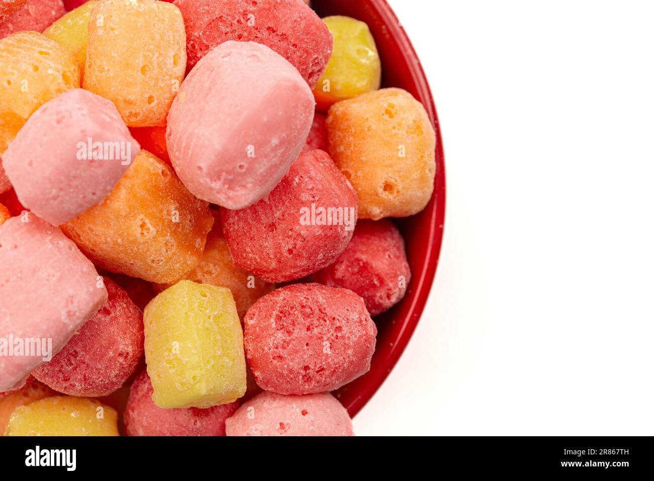 Freeze Dried Rainbow Flavored and Pastel Colored Chewy Candy Squares ...