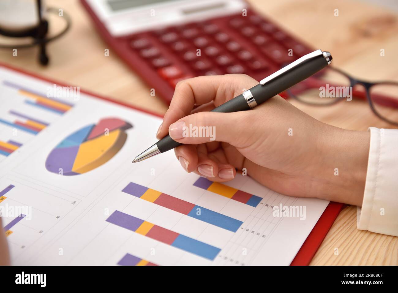 Close up business woman calculator hi-res stock photography and images ...