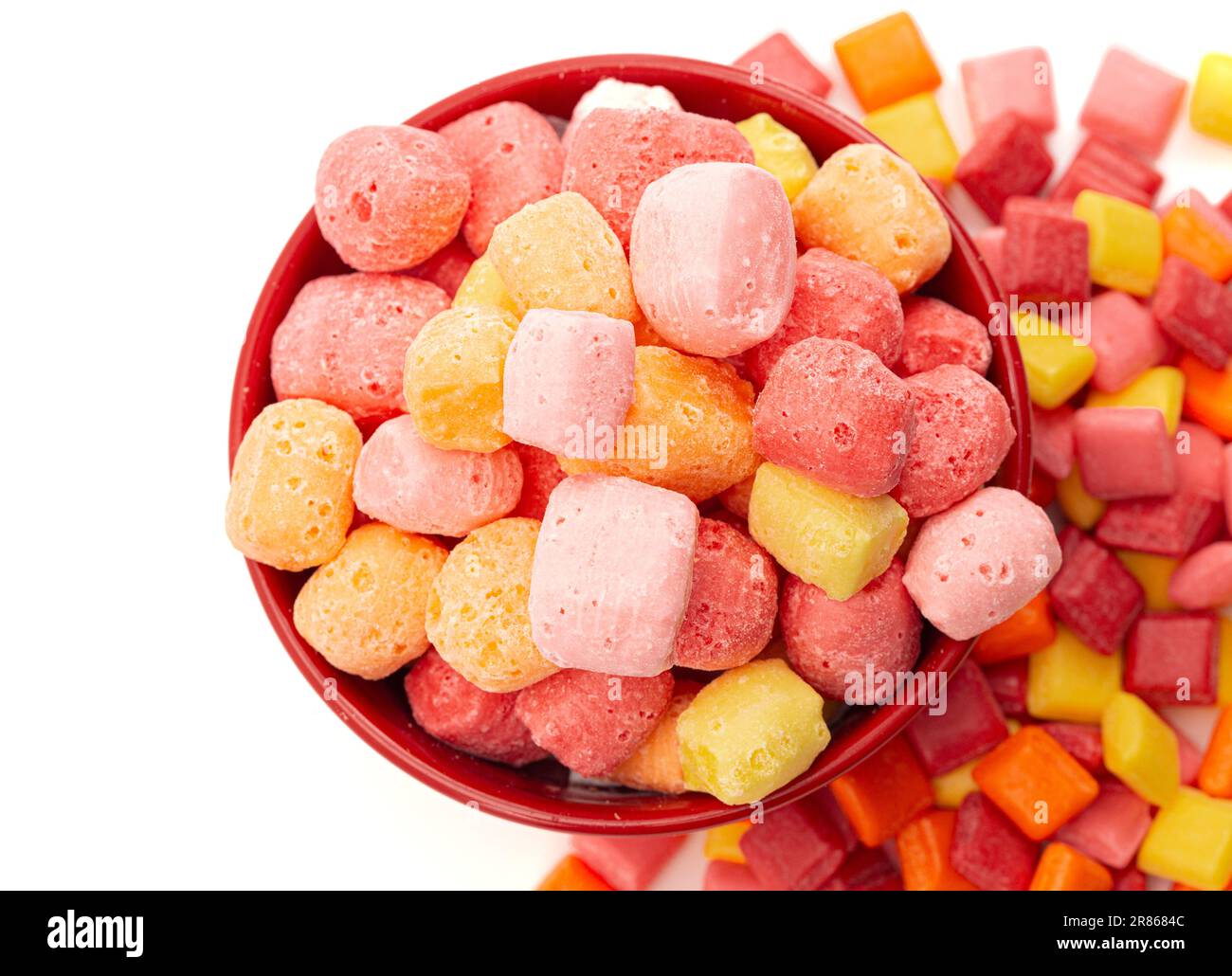 Freeze Dried Rainbow Flavored and Pastel Colored Chewy Candy Squares ...