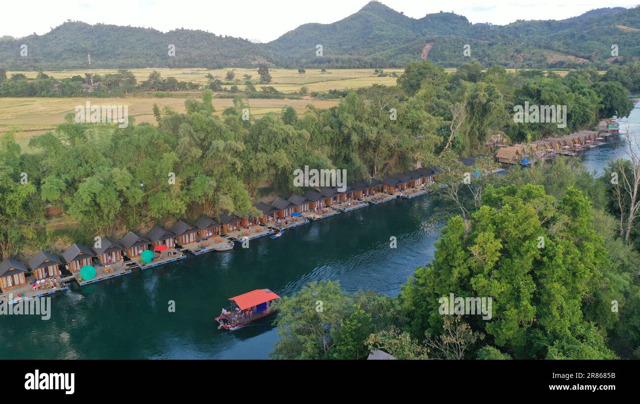 Aerial view of the beautiful river in Mueng Fueng Laos Stock Photo - Alamy