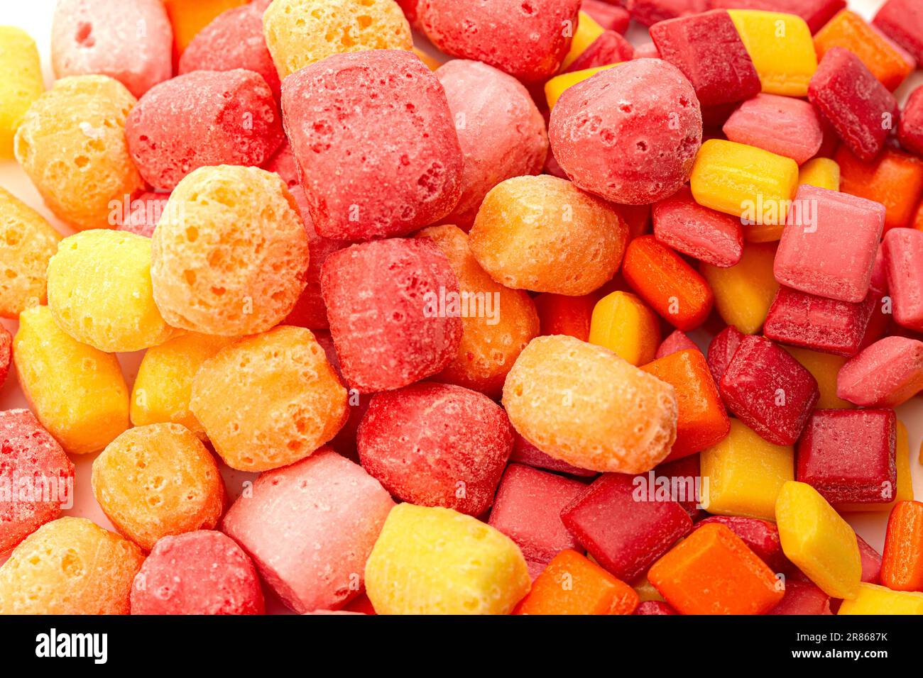 Freeze Dried Rainbow Flavored and Pastel Colored Chewy Candy Squares ...