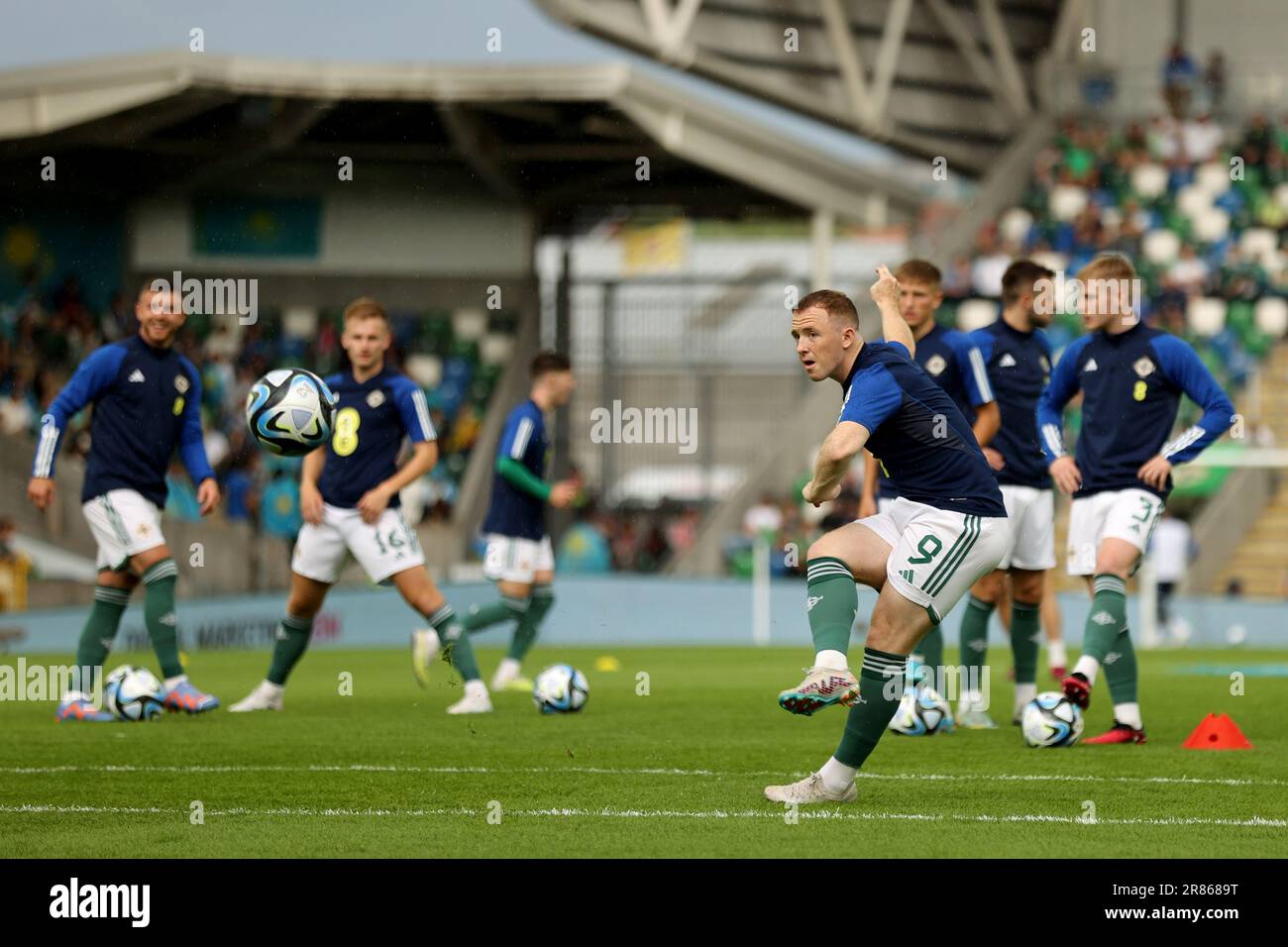 Northern Ireland’s Shayne Lavery warms up ahead of the UEFA Euro 2024 ...