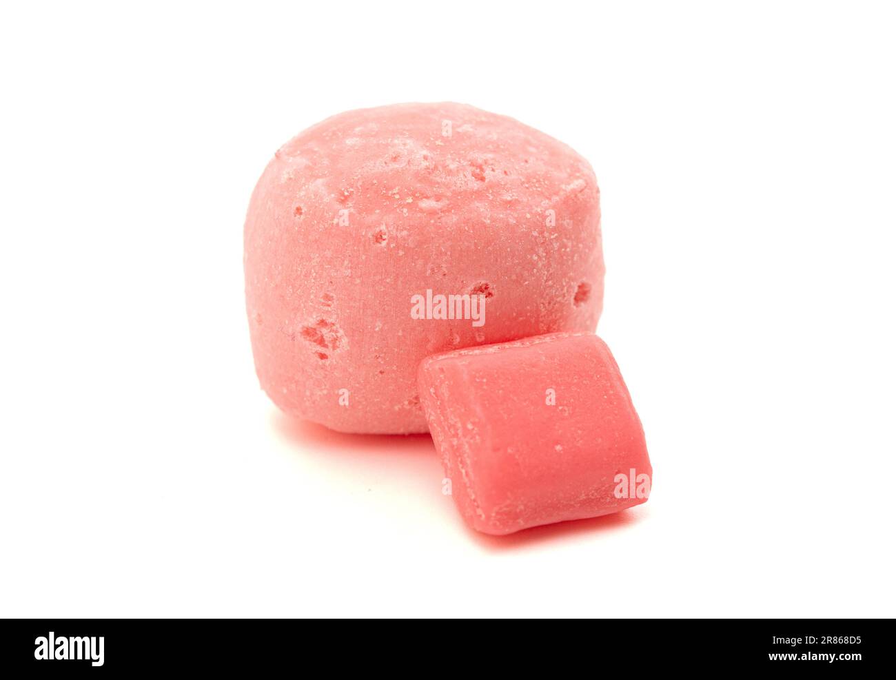 Freeze Dried Strawberry Chewy Square Candy and an Original Piece Side ...