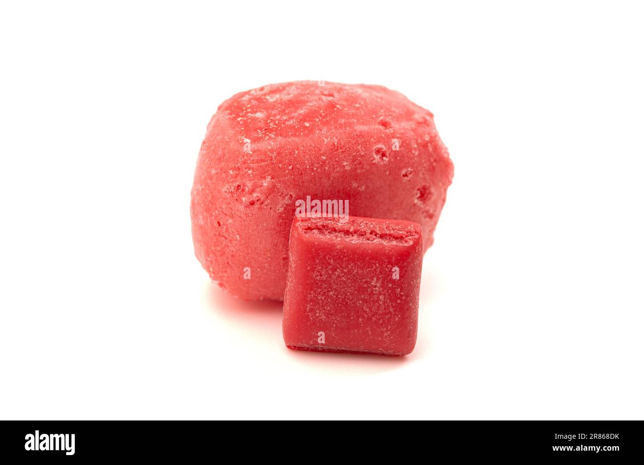 Freeze Dried Cherry Chewy Square Candy and an Original Piece Side by ...