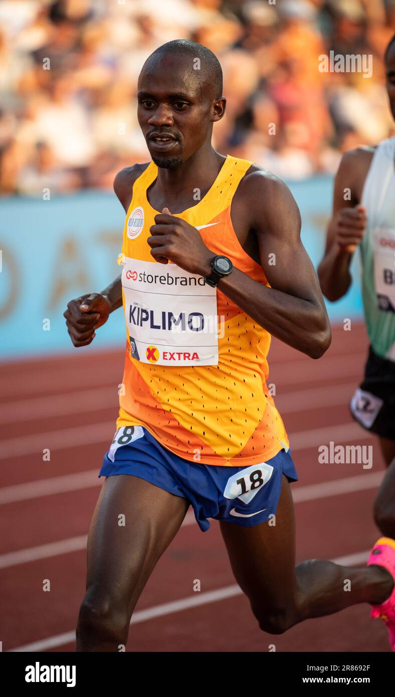 Jacob Kiplimo of Uganda competing in the men’s 5000m at the Oslo Bislett Games, Wanda Diamond ...
